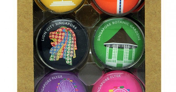 GLASS MAGNET ROUND SINGAPORE FLYER MULTI